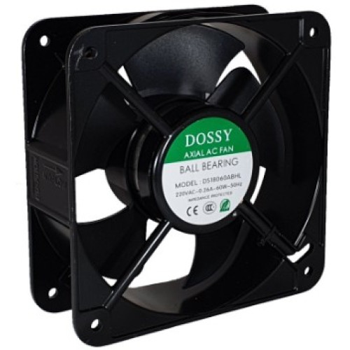 DS18060220 180x180x60mm 220V AC Dossy Rulmanlı Kare Fan
