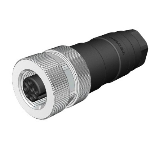 M12-BF04T M12 B Code 4 Pin Dişi Düz Konnektör