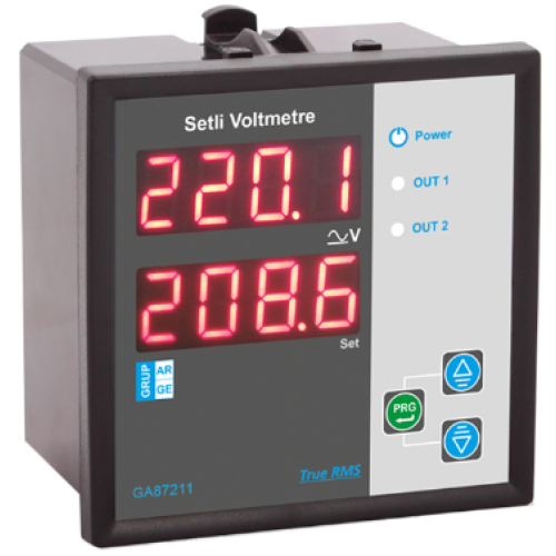 GA87111 GA-DVS/72-2 72x72 Çift ekran setli AC-DC Voltmetre ,satanlar
